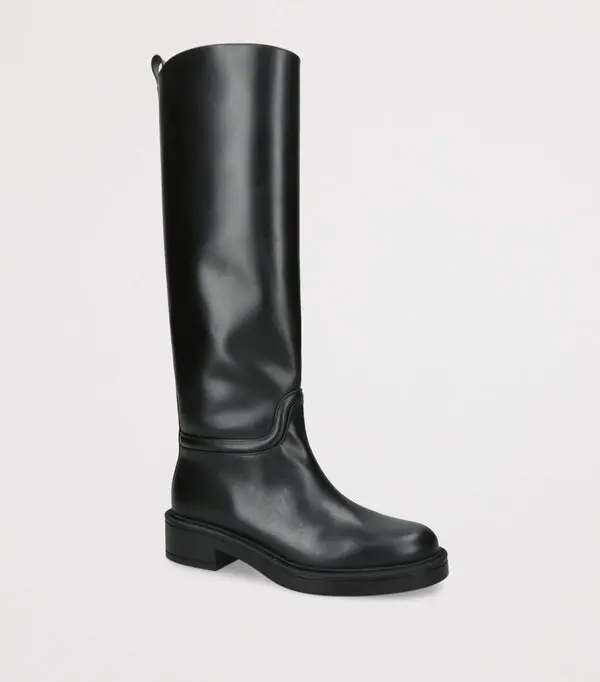 STUART WEITZMAN Celia Leather Knee High Boots - Black