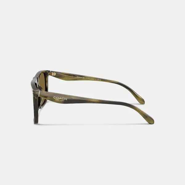 COACH Flat Top Square Sunglasses - Dark Olive