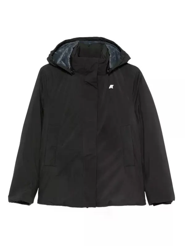 K-WAY Hooded Puffer Jacket - Black