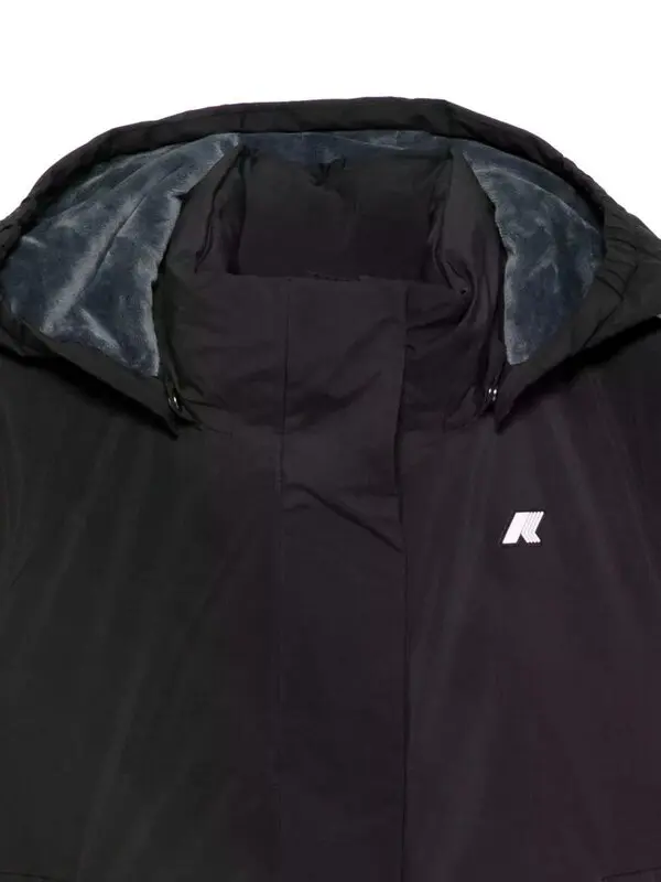 K-WAY Hooded Puffer Jacket - Black