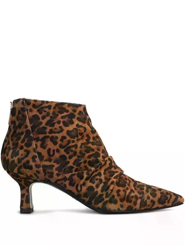 THE SELLER Leopard-print Ruched Boots