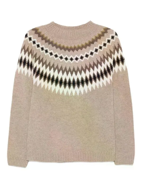 BEYOU Fair Isle Pattern Sweater