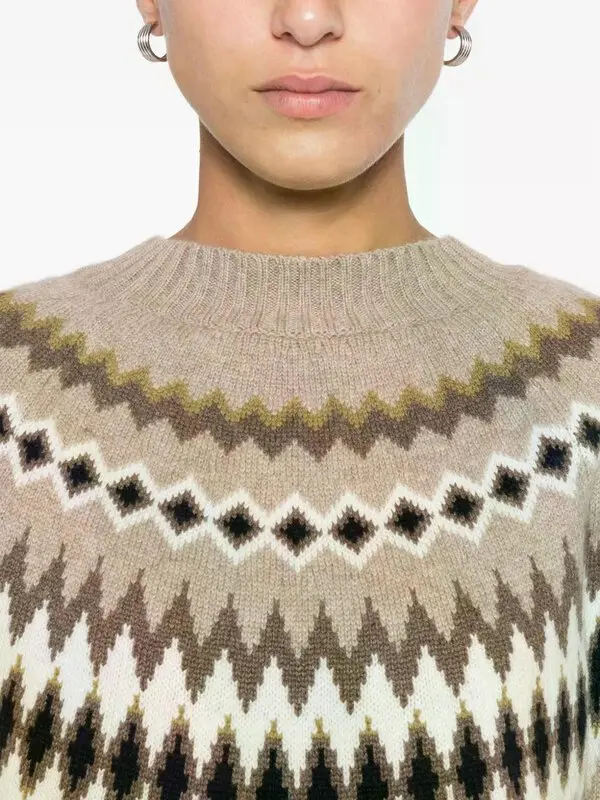 BEYOU Fair Isle Pattern Sweater