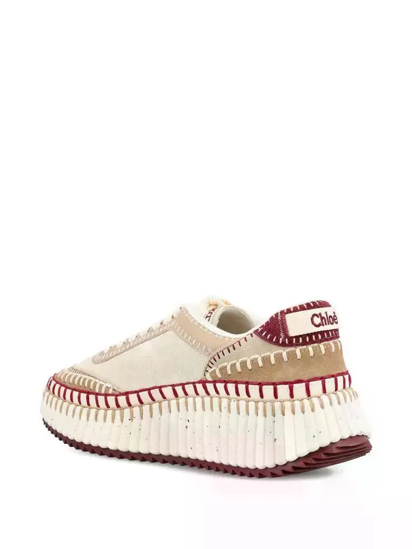 Chloé Nama Textured-sole Sneakers - Neutrals