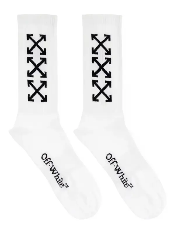 Off-White Arrow-motif Mid-calf Socks - White