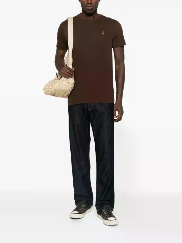 Polo Ralph Lauren Embroidered-logo T-shirt - Brown