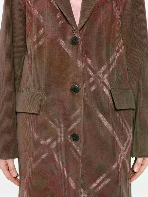 WHYCI Checked Corduroy Coat