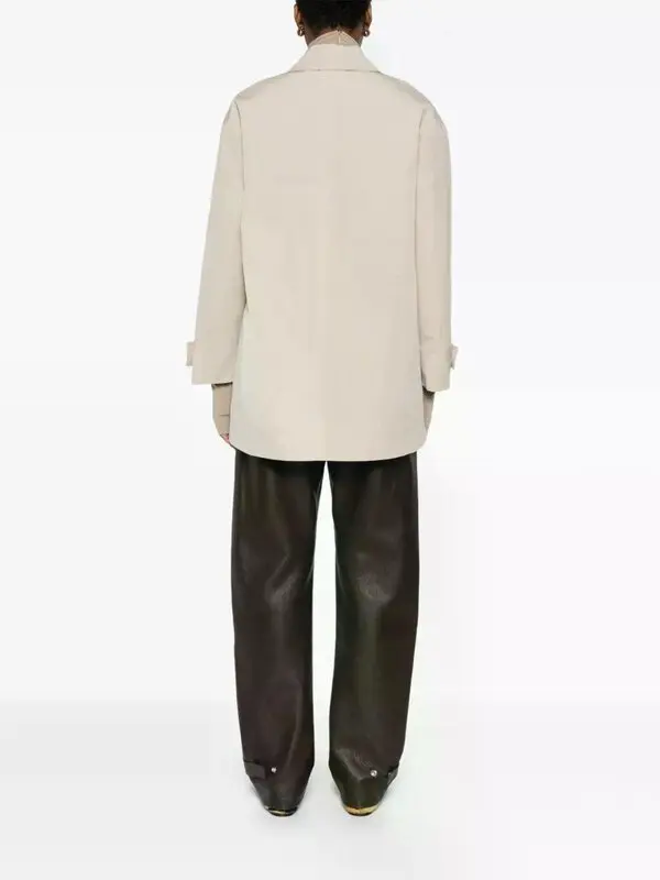 Aspesi Double-breasted Coat With Zip Detail - Neutrals