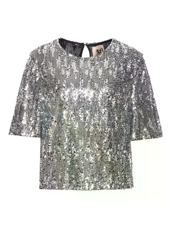 ANIYE BY Sequin-embellished Short-sleeve Top