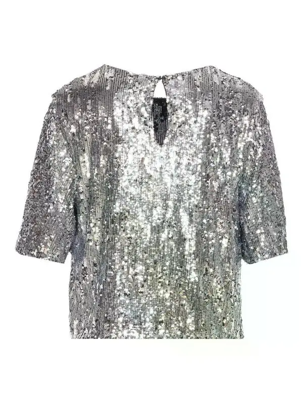 ANIYE BY Sequin-embellished Short-sleeve Top