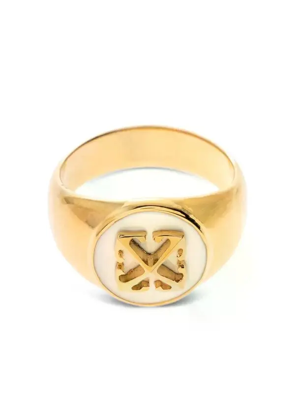 Off-White Logo-embellishment Ring - Gold