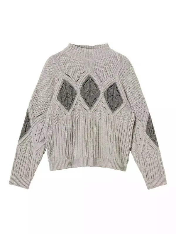 TWINSET Cable-knit Intarsia Jumper - Grey