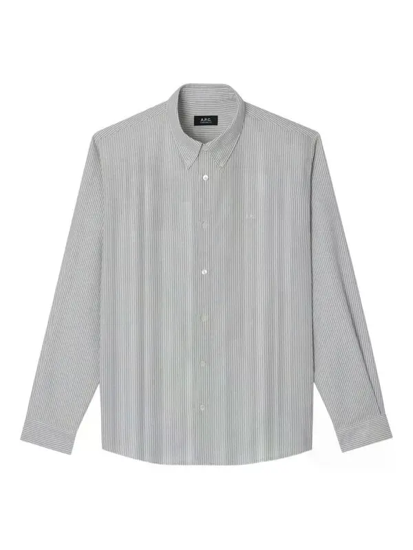 A.p.c. Striped Long-sleeve Shirt - Grey