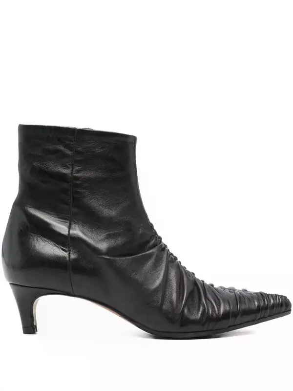 LORENA PAGGI 50mm Pleated Pointed-toe Ankle Boots