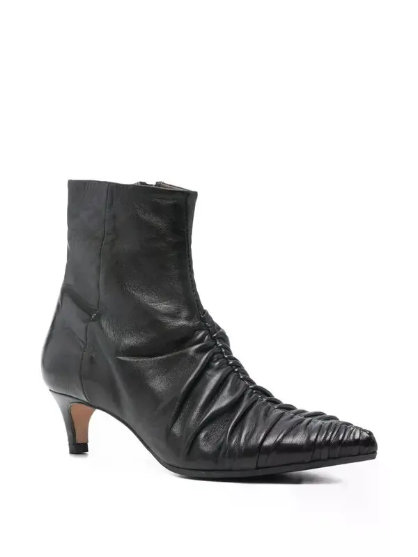 LORENA PAGGI 50mm Pleated Pointed-toe Ankle Boots