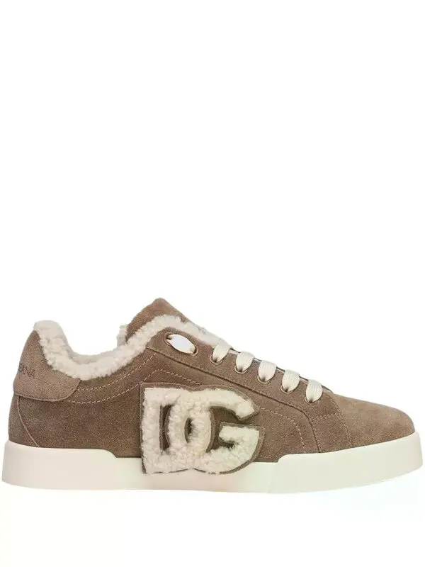 Dolce & Gabbana Portofino Suede Sneakers - Neutrals
