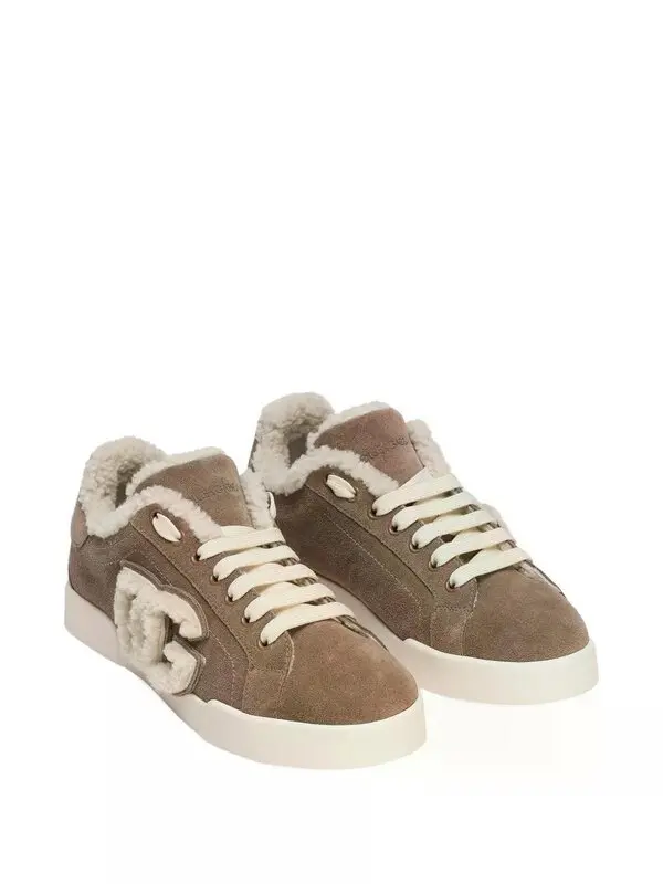Dolce & Gabbana Portofino Suede Sneakers - Neutrals