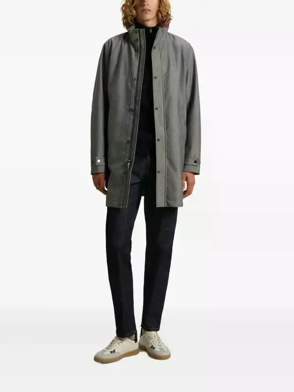Woolrich Herringbone-pattern Coat - Grey