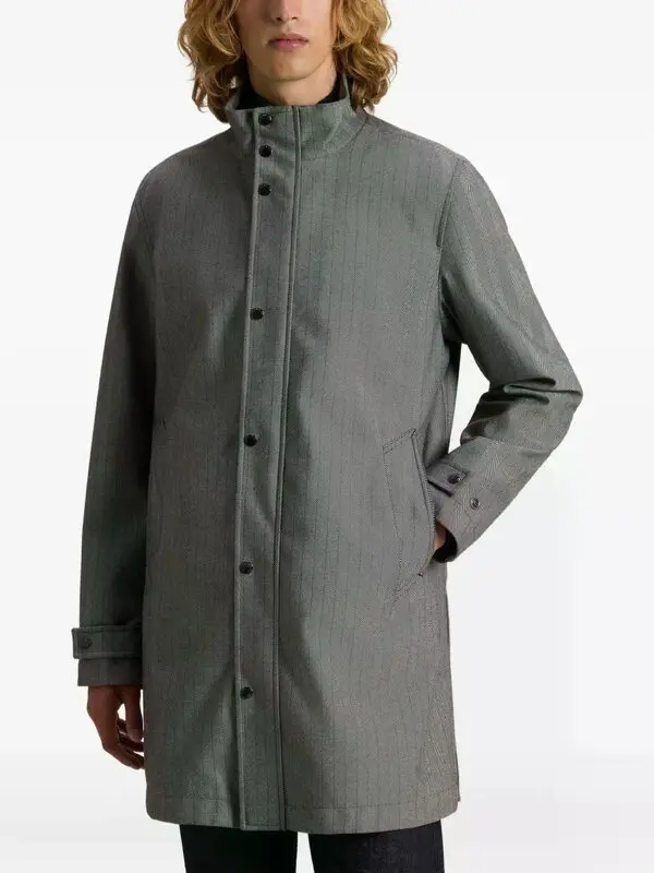 Woolrich Herringbone-pattern Coat - Grey