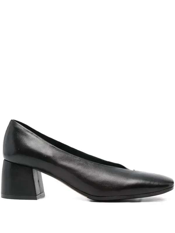 LORENA PAGGI Block-heel Square-toe Pumps - Black