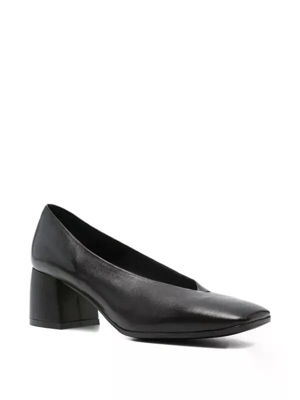 LORENA PAGGI Block-heel Square-toe Pumps - Black