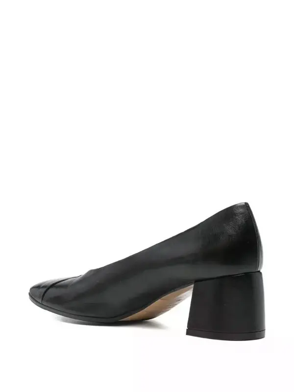 LORENA PAGGI Block-heel Square-toe Pumps - Black