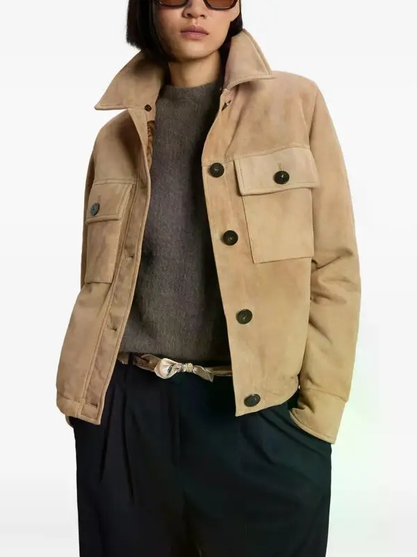 Woolrich Suede Shearling-collar Jacket