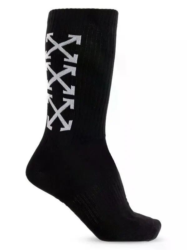 Off-White Arrow-print Crew Socks - Black