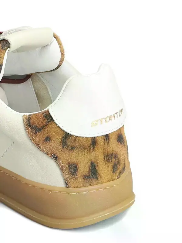 STKN Leopard Panel Leather Sneakers