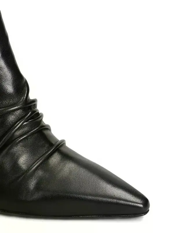 THE SELLER 80mm Ruched Pointed-toe Ankle Boots