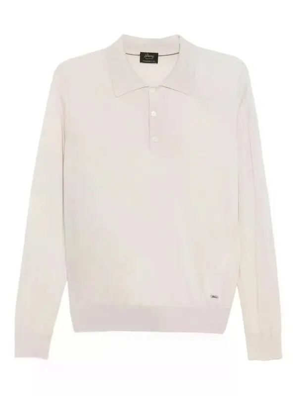 Brioni Knitted Polo Shirt - Neutrals