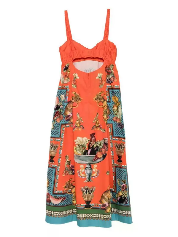 ALEMAIS Fruit-print Smocked Dress