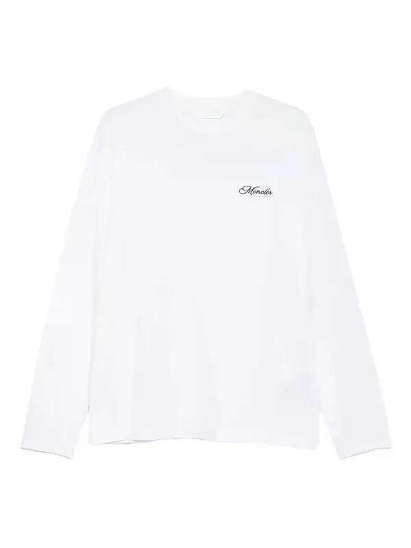 Moncler Logo-embroidered Long-sleeve T-shirt - White