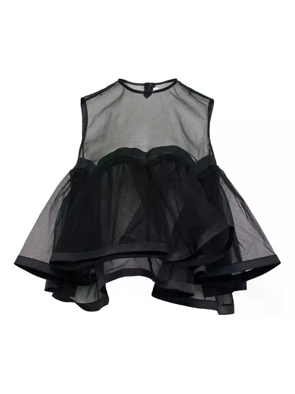 Noir Kei Ninomiya Tulle-layered Top
