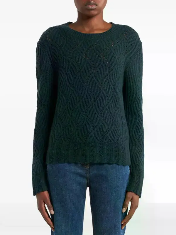 Etro Perforated Pattern Cashmere Sweater - Green