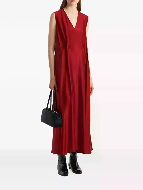Khaite Syd" Dress In Silky Italian Twill - Red