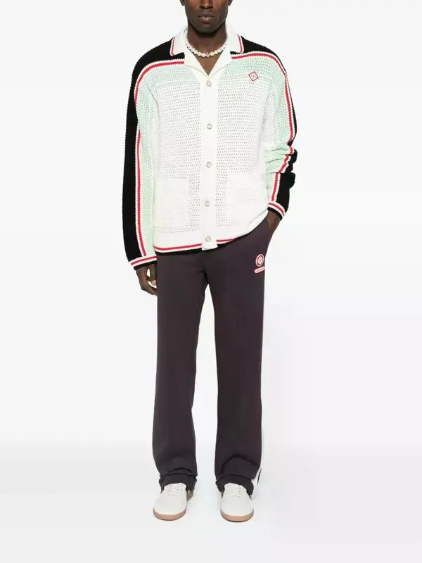 Casablanca Side-stripe Cotton Trousers - Purple