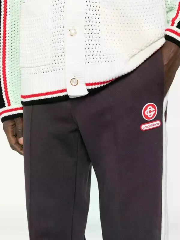 Casablanca Side-stripe Cotton Trousers - Purple