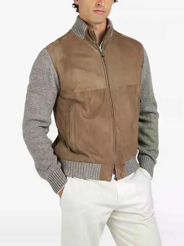 Paul & Shark Suede-panel Jacket - Brown