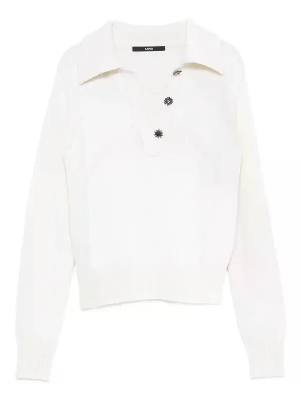 SAPIO Button-embellished Polo Top
