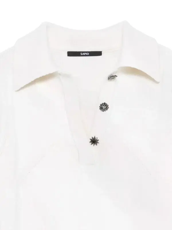 SAPIO Button-embellished Polo Top