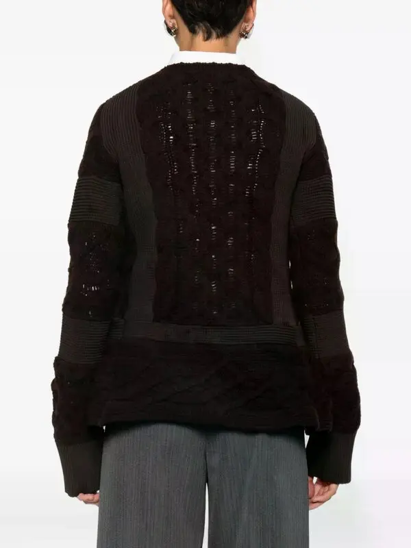 Sacai Cable-knit Panelled Sweater