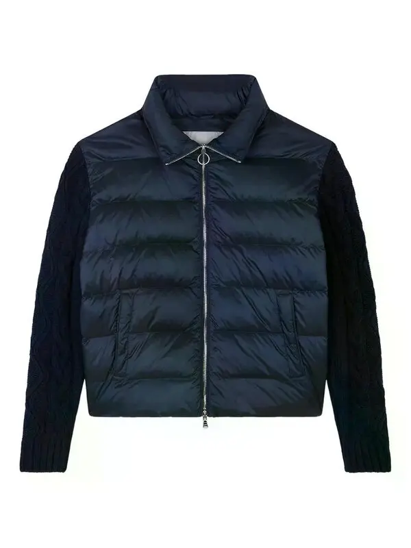 Paul & Shark Shiny Hybrid Down Cable-knit Jacket