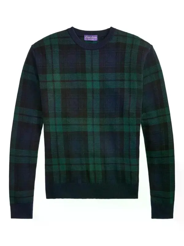 Ralph Lauren Purple Label Plaid Cashmere Sweater