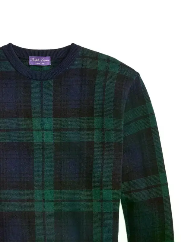 Ralph Lauren Purple Label Plaid Cashmere Sweater