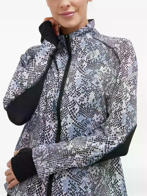 Adidas Snakeskin-print Zip-up Track Jacket - Black