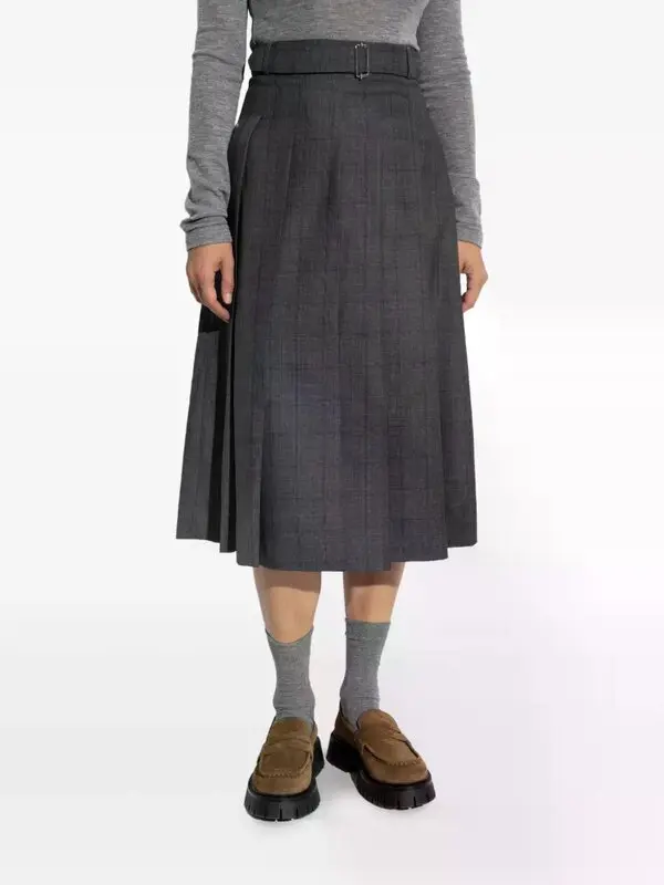 Officine Générale Pleated Checked Skirt