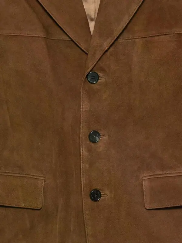 DUNST Suede Leather Jacket With Button Fastening