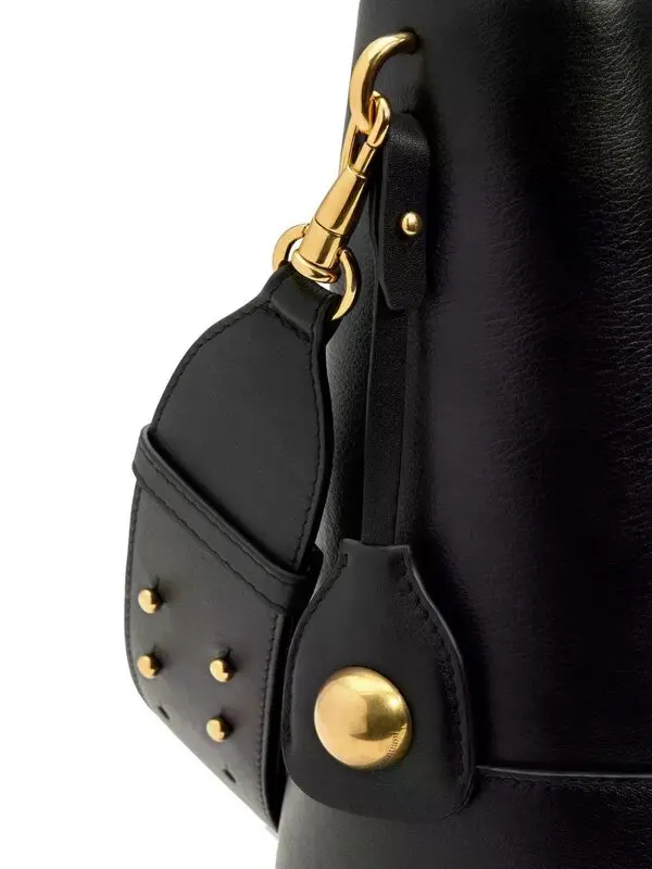 AMI Paris Carrousel Leather Tote Bag - Black