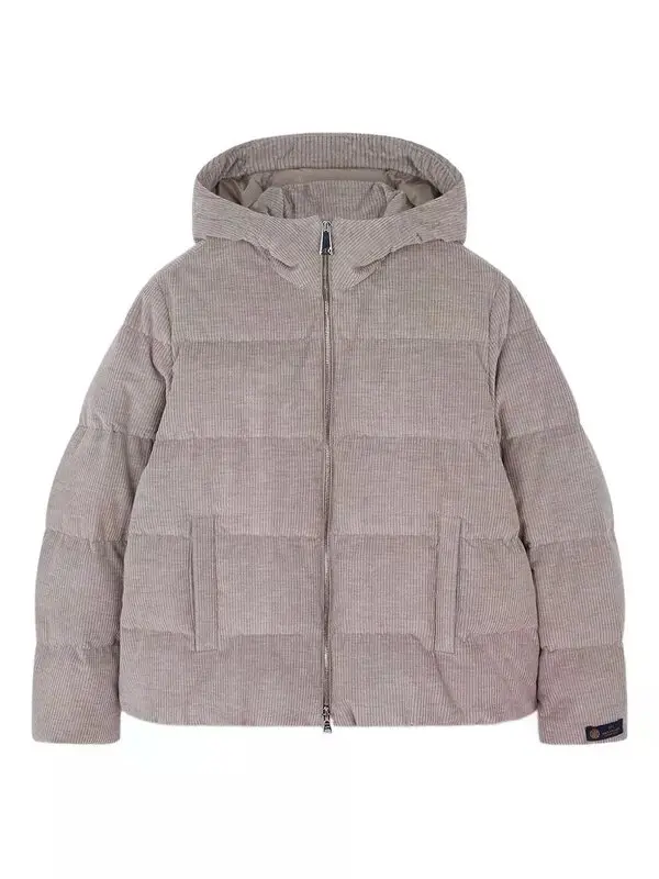 Paul & Shark Hooded Corduroy Puffer Jacket
